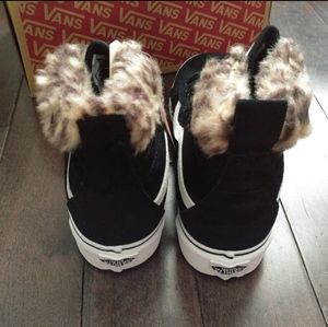 Vans | Shoes | Vans Sk8hi Platform Black Leopard Fur New | Poshmark